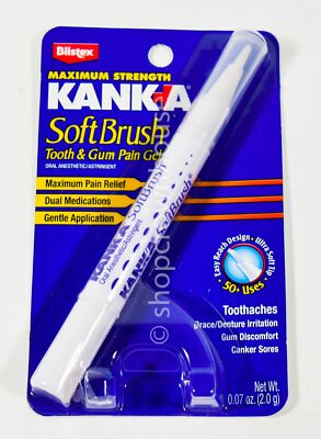 Blistex KANKA Tooth & Gum Pain Gel SOFT BRUSH .07oz Maximum Strength 06 ...
