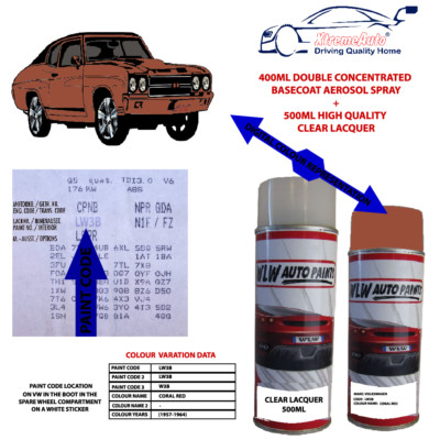 FOR VW FOR VW aerosol Spray Paint CORAL RED,LW3B,W3B Red | eBay UK