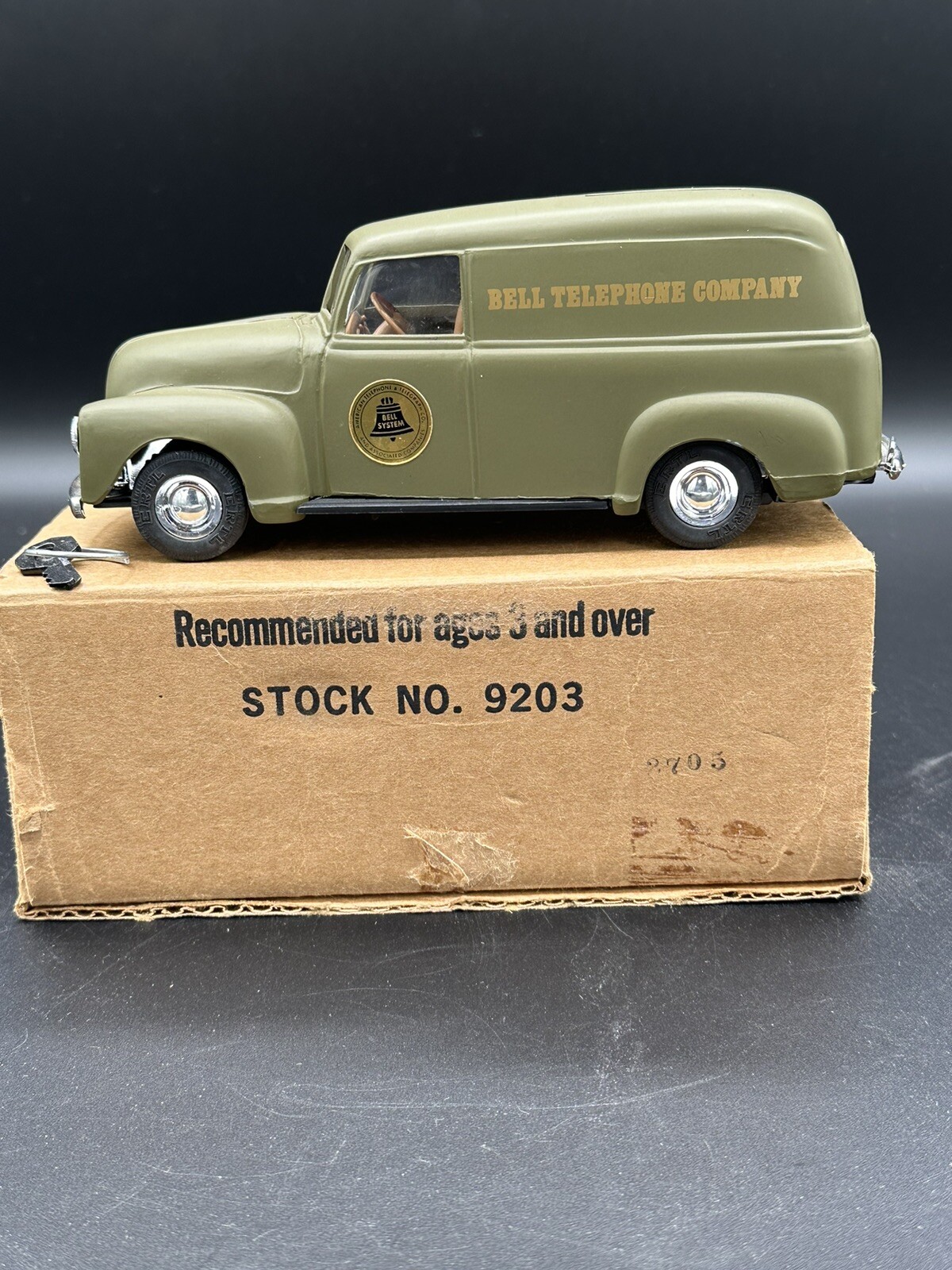 ERTL Bell Telephone Co. #9203 Bank Truck Army Green Diecast Car With ...