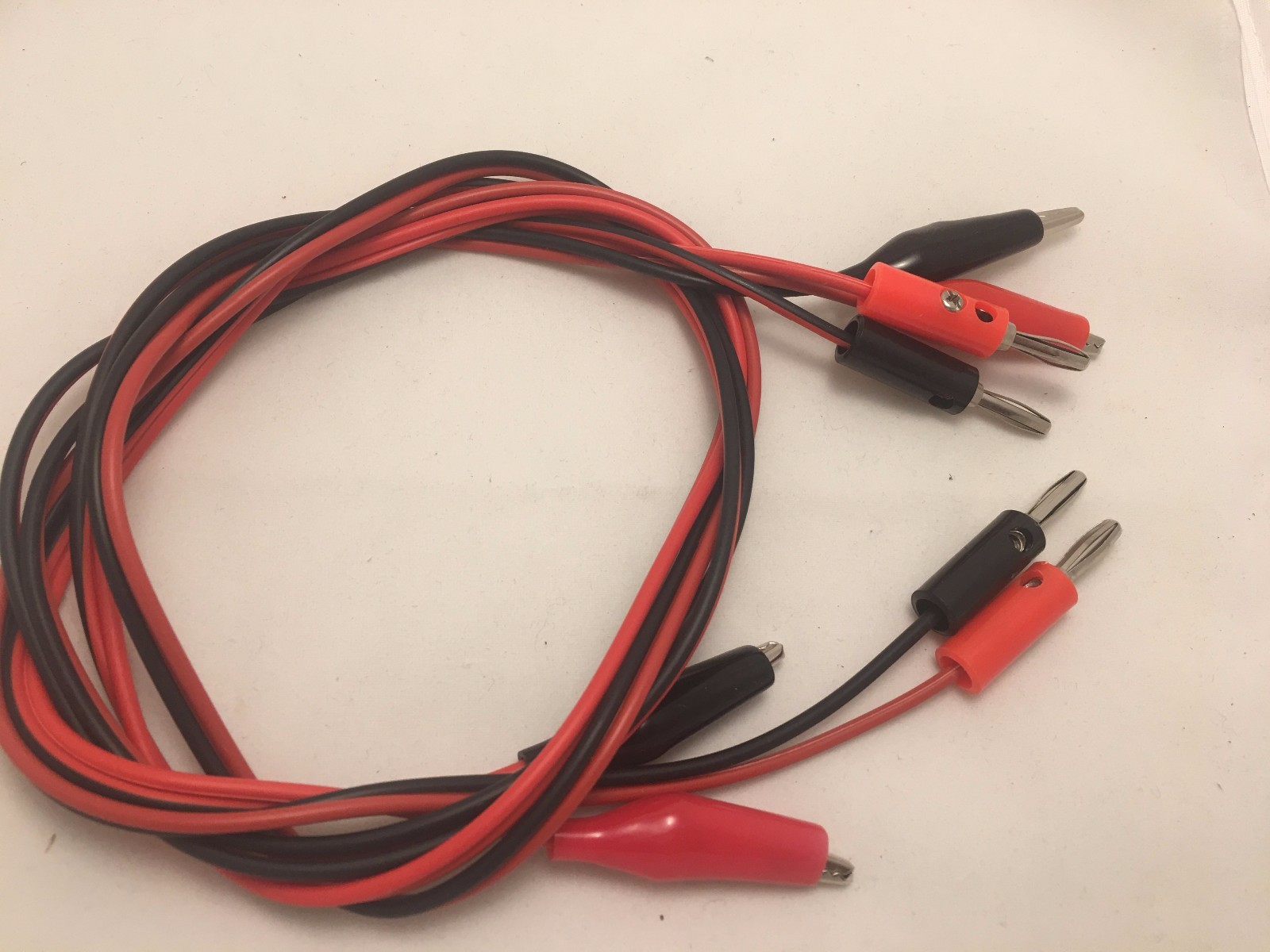 2 x 3FT Alligator Probe Test Lead Clip to Banana Plug Probe Cable for ...