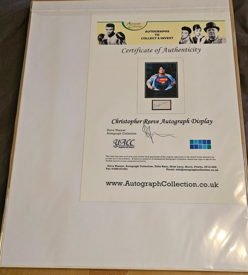 Christopher Reeve. Genuine Signed Display. Certified. Superman. COA ...