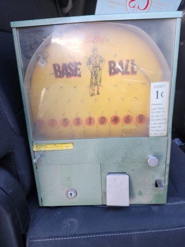 1940s One Cent Baseball Gumball Vending Machine Vintage | eBay