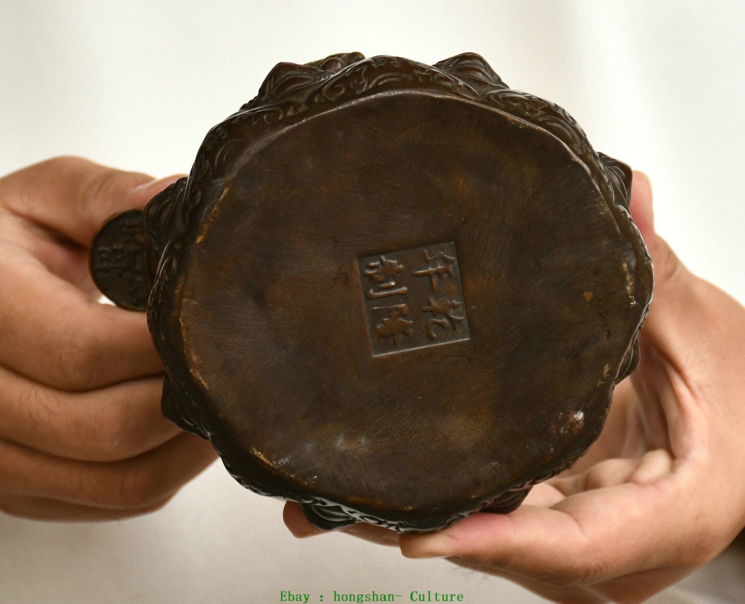 5.1"Old Bronze Money Coin Golden Toad Spittor Beast Animal Yuanbao ...