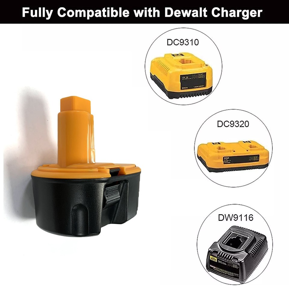 2 Pack 12 Volt Replace For DEWALT DC9071 12V Battery DW9071 DW9072 ...