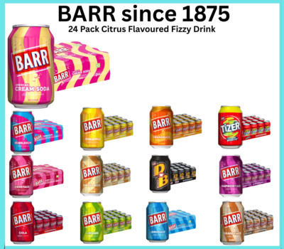 BARR since 1875, 24 pack Fizzy Drink Cans, No Sugar, 24 x 330 ML UK ...
