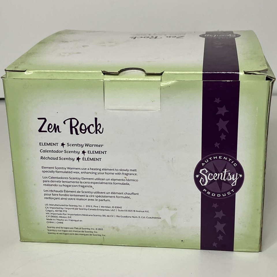 Scentsy Zen Rock Element Electric Warmer Retired Grey Stone with Warmer ...