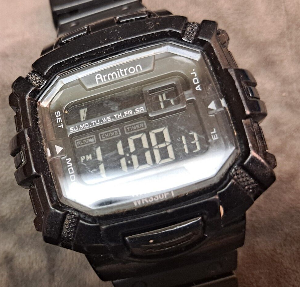 Men's Armitron 40-8244 Digital Chronograph LED Display Wristwatch ...