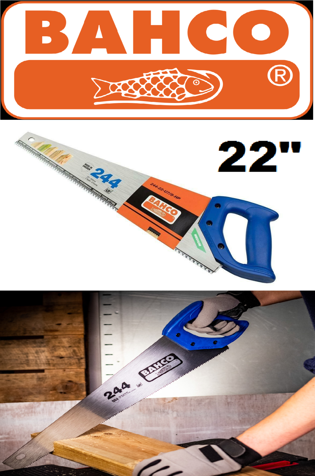 Bahco 244-22-U7/8-HP Hardpoint Handsaw for sale online | eBay