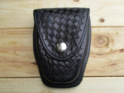 Black Basketweave AETCO Handcuff Holster Cuff Holder San Dimas CA | eBay