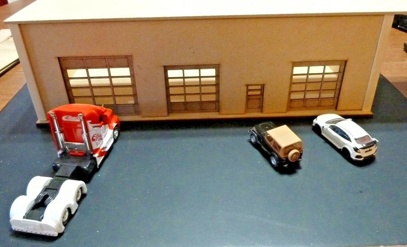 1/64 Scale Model Showroom/Garage/Firehouse/Gas Station/House 8 Diorama ...