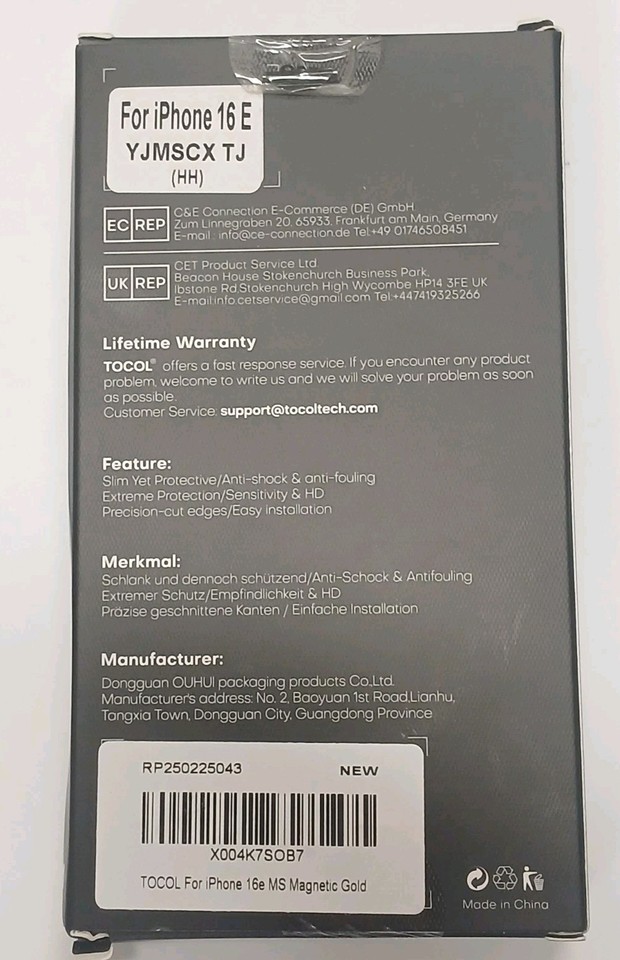 TOCOL Magnetic Case for iPhone 16e Gold – MagSafe, Camera & Drop ...