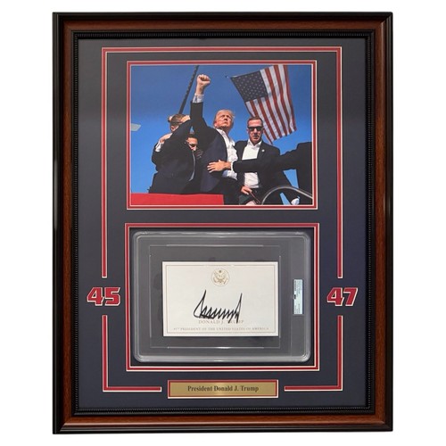Donald Trump Autograph Signed Framed Display PSA/DNA Slabbed US ...