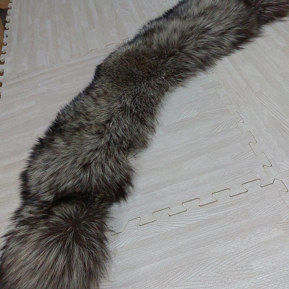 Luxury SAGA Silver Fox Fur Shawl Muffler Stole | eBay