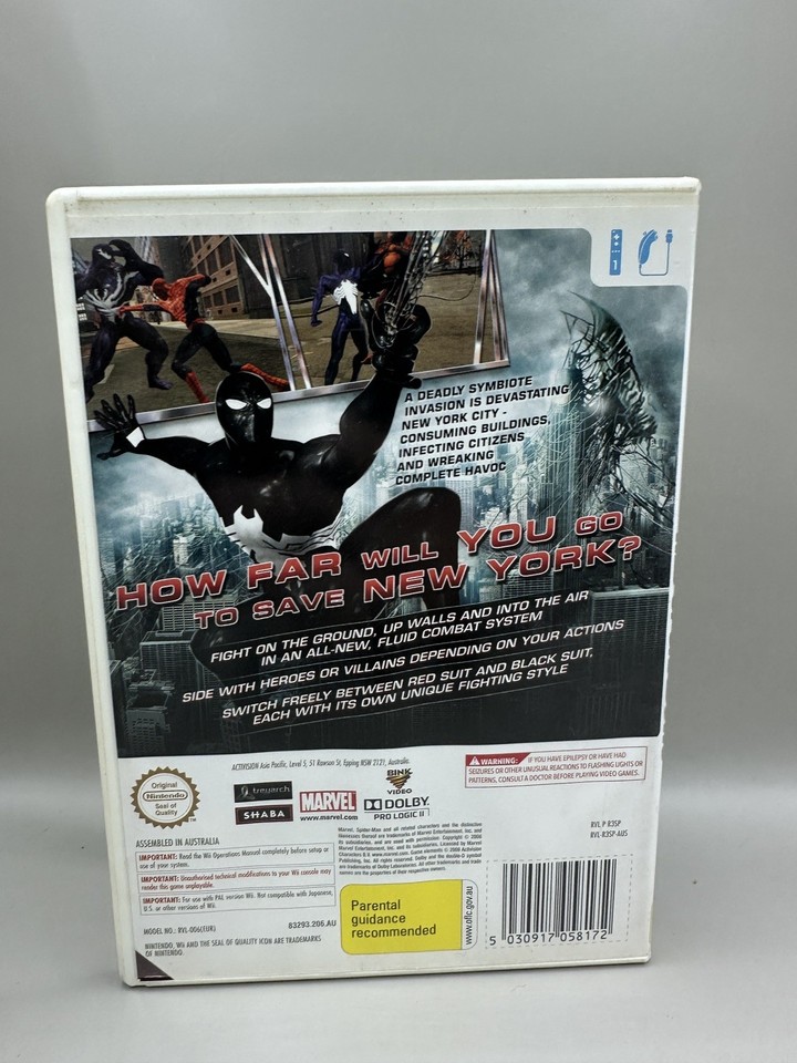 Spider-Man: Web of Shadows (Nintendo Wii, 2008) - Free Postage | eBay UK