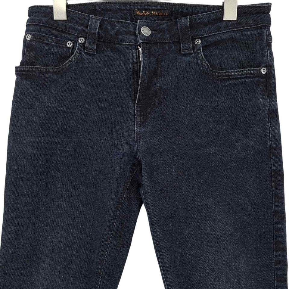 Nudie Men Jeans Skinny Lin Black Stretch Slim Lo0 Size W31 L32 | eBay