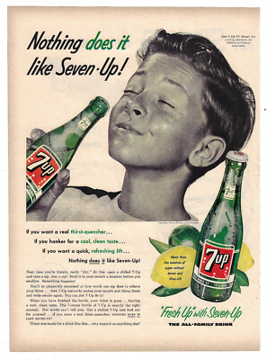 7 Up Print Ad Vintage Soda Advertising Grocery Lemon Lime Seven Up 1955 ...
