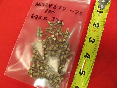 MS24677-7 Socket Head Cap Screw Drilled 6-32 X .375 Retail $1.75 ea ...