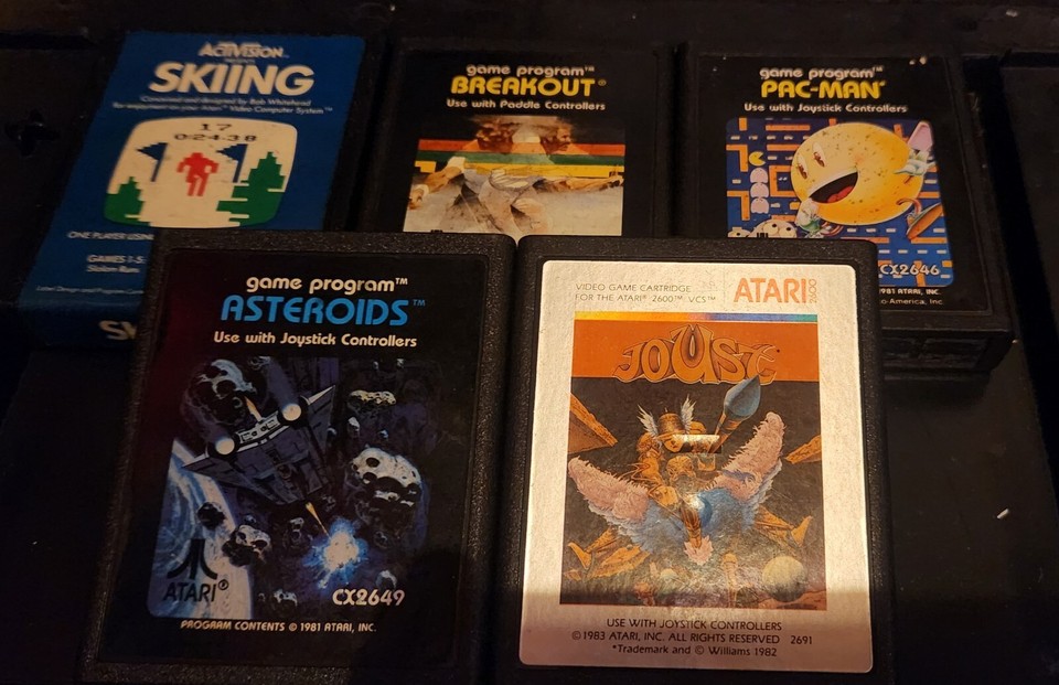 ATARI 2600 Sears Tele-Games Video Arcade Console Bundle WORKS Case And ...