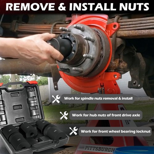 5 Pcs Spindle Nut Sockets Axle Nut Socket Set for Ford Chevy Dodge, 1/2 ...