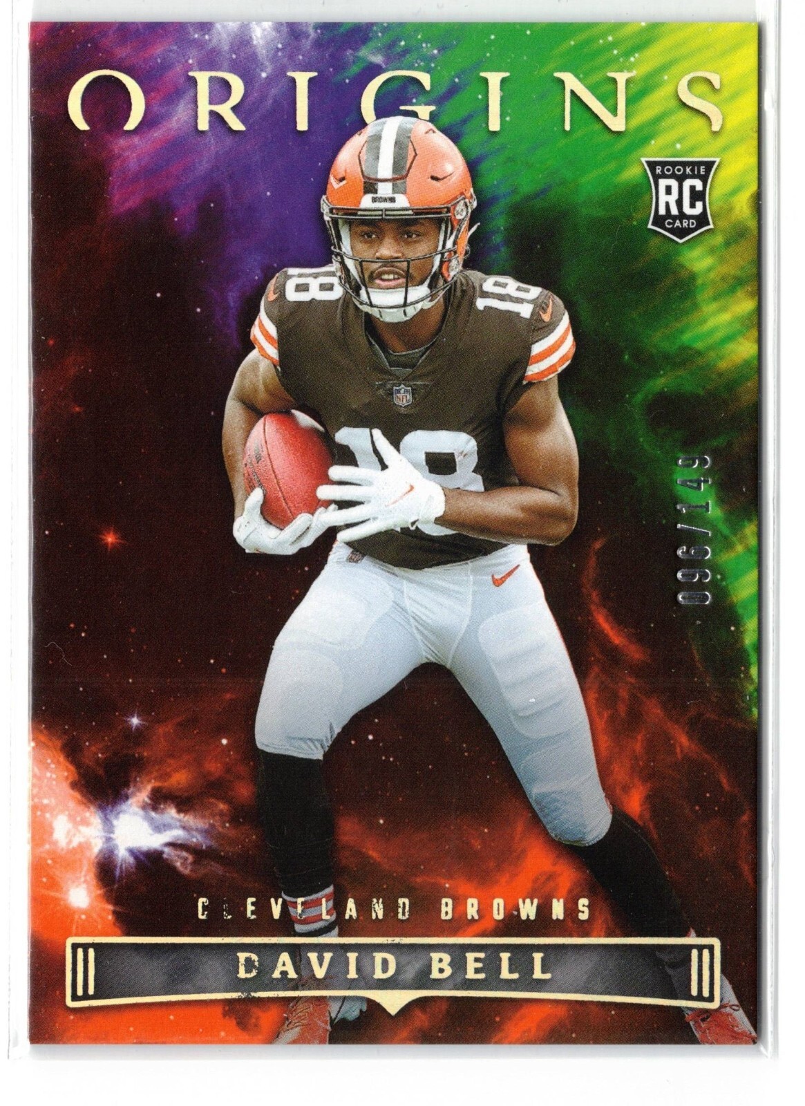 2022 Panini Origins DAVID BELL ROOKIE RC ORANGE PARALLEL #133 BROWNS ...