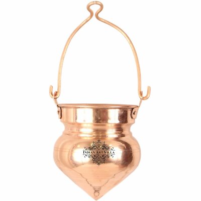Copper Shiv Jal Dhara Container Pot 1000 ML Temple Home Spiritual Item ...