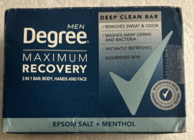 Degree Men Maximum Recovery Deep Clean Soap Bar, Menthol-1 Bar | eBay