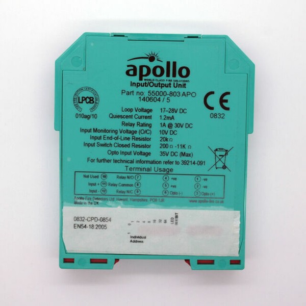 Apollo Xp95 Input Output DIN Rail Interface Smoke Fire Alarm 55000 ...