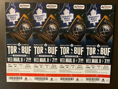 Buffalo Sabres 2015 NHL ticket stub vs Toronto Maple Leafs - ONE TICKET ...