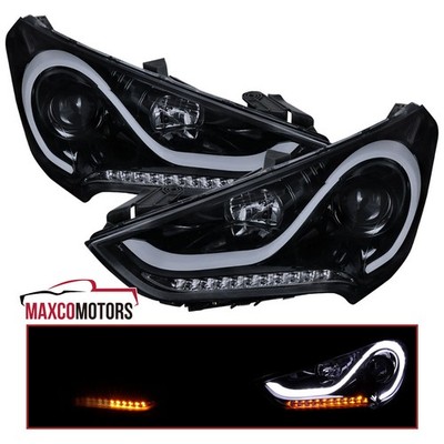 Smoke Fits 2012-2017 Hyundai Veloster LED Projector Headlights ...