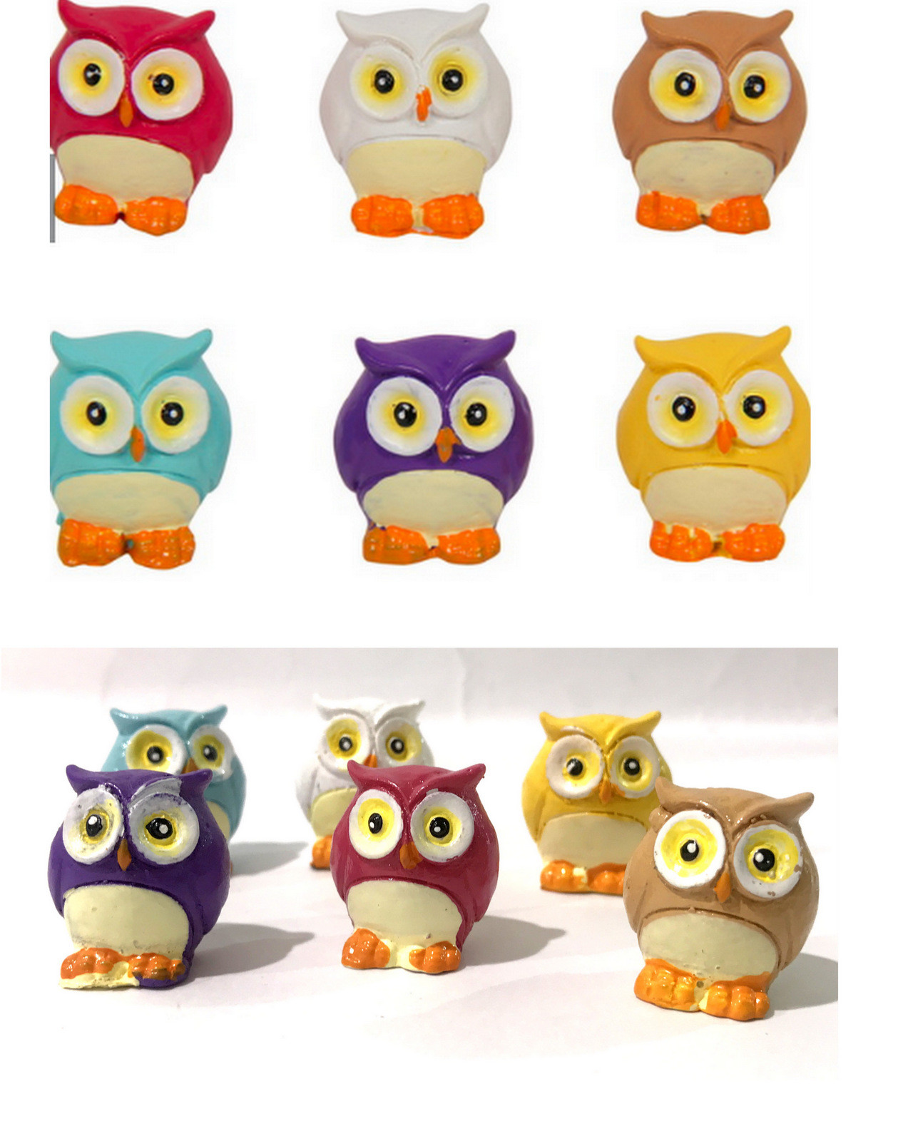 9x Mini Owls Mini Cute Owl Craft Miniature Figurine Home Cake Décor | eBay