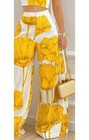 Yellow Floral Print Top & Wide Leg Pants Set | eBay
