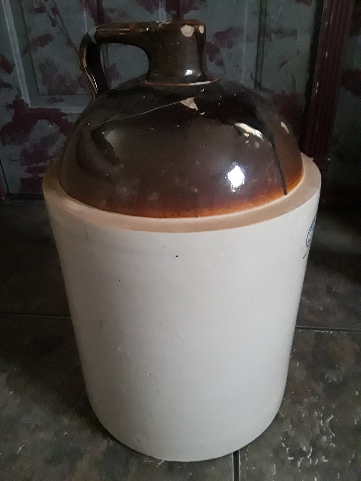 Antique 5 Gallon Love Field Potteries Dallas Jug Crock Whiskey ...