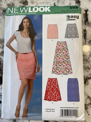 New Look 0119 FF Sewing Pattern Easy 2-Hour Straight or Flared Skirts ...