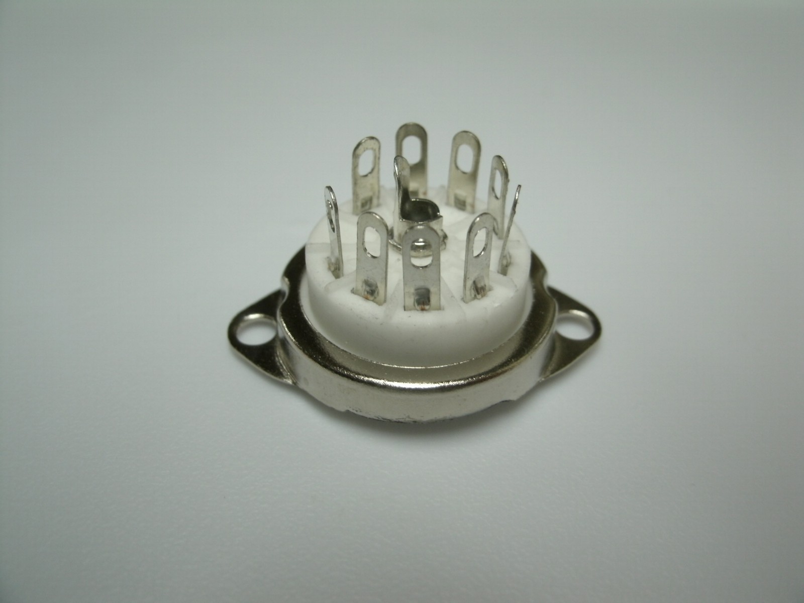 CERAMIC 9 pin 12AX7 tube sockets, BOTTOM MOUNT, with mounting hardware ...