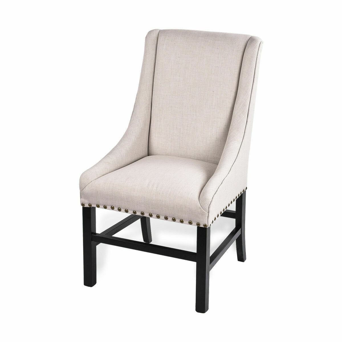 Madison Dining Chair Upholstered Brass Studding | eBay