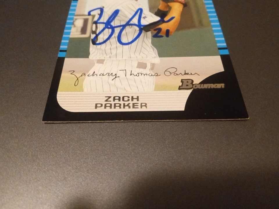 ZACH Zack PARKER Signed 2005 Bowman Rookie Autograph Auto Baseball MLB ...