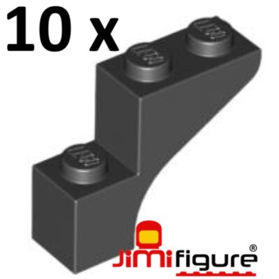 NEW 10 x LEGO Arch 1x3x2 Black Brick with Bow Half 88292 Genuine Bulk ...
