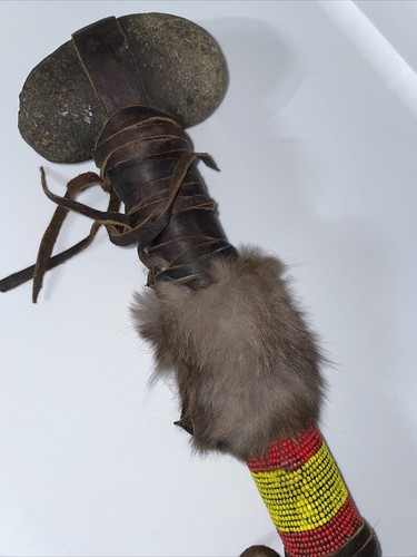 Native American Handcrafted 21” Tomahawk With Stone/Rock Indian War ...