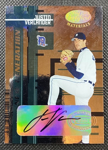 2005 Leaf Certified Materials Justin Verlander Rookie Autograph Auto ...