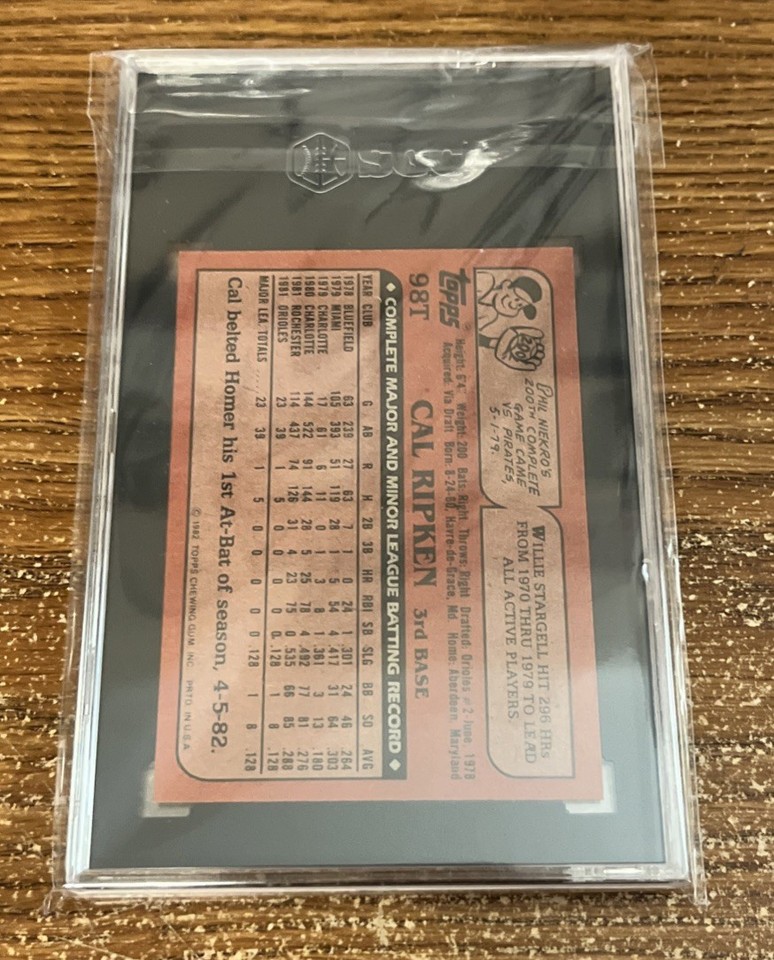 CAL RIPKEN JR. ~ 1982 Topps Traded Rookie Card RC #98T ~ Graded SGC 9 ...