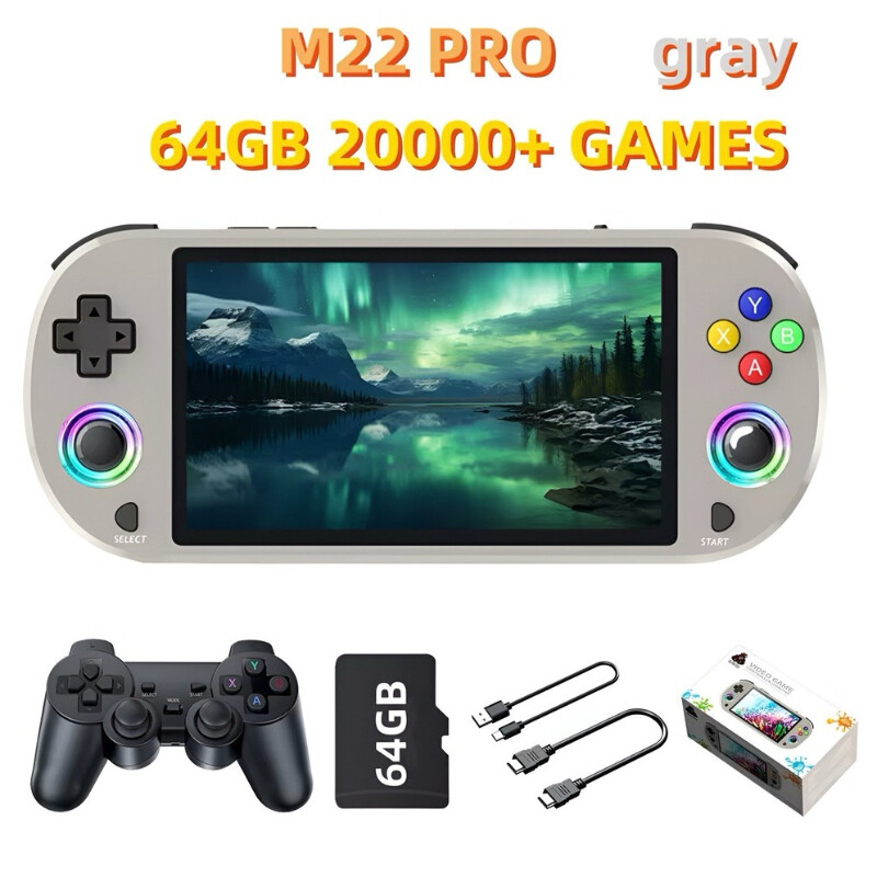 M22 PRO Handheld Game Console 5 Inch 1080P IPS Emuelec 4.3 64GB 30 ...