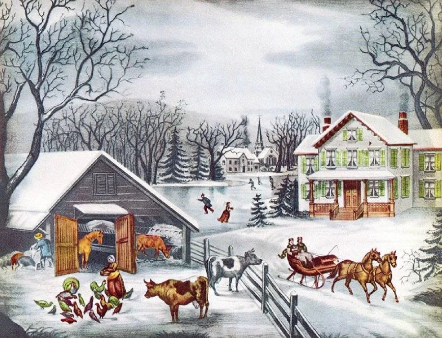 Winter Farm Scene