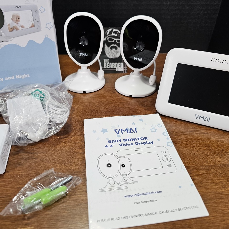 Baby Monitor, 4.3'' Video Baby Monitor with 2 Cameras, Night Vision ...