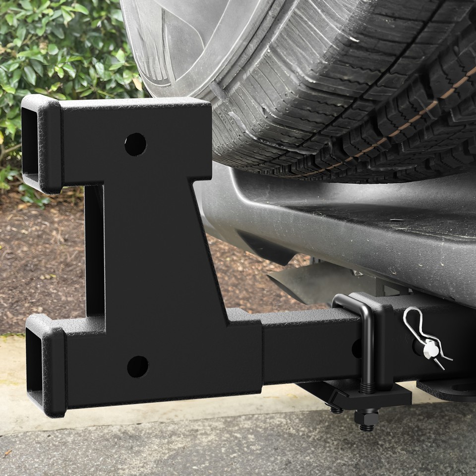 4000 LB Dual 2" Trailer Hitch Receiver Rise-Drop Adapter Extender ...
