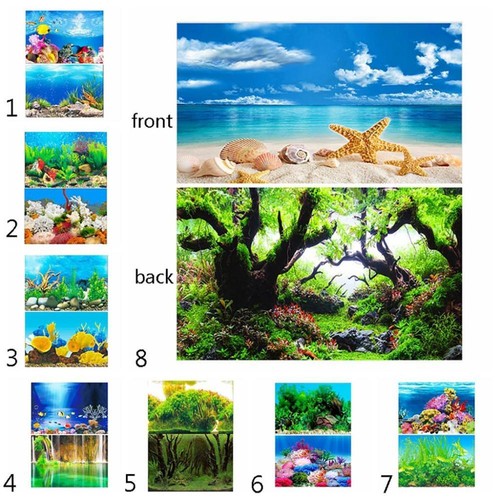 Aquarium Background Sticker Decor Fish Tank Landscape Sticker Poster ...