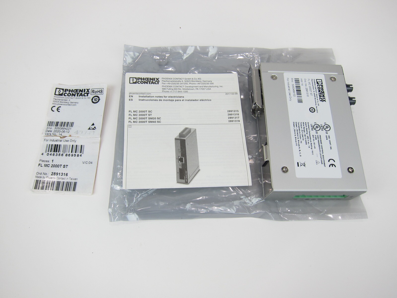 Phoenix Contact 2891316 FL MC 2000t St MC 2000 Mm Ethernet Module for ...