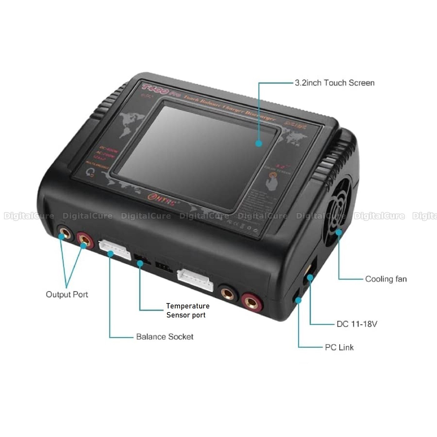 RC Battery Charger HTRC T400 DUO AC 200W DC 400W 12A Touch LiPo LiFe LiHV NiMH | eBay UK