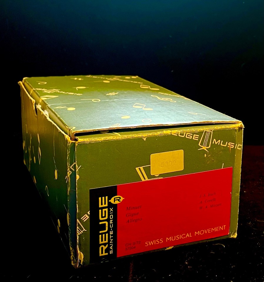 NOS Vintage Reuge 72 Note Swiss Music Box. Bach, Corelli, Mozart ...