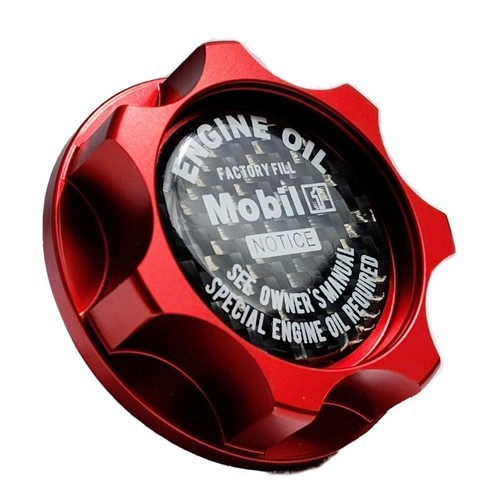 RED ALUMINUM ENGINE OIL CAP FOR HONDA ACURA MOBIL 1 CARBON FIBER CIVIC ...
