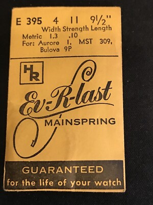 HR Mainspring E395 for Bulova 9P, MST 309, Aurore 1 - Steel | eBay